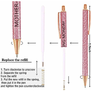 Tusztus 7-Pack Funny Word Daily Funny Pens, Funny Seven Days of The Week Pens, Describing the mentality, Sarcastic Ballpoint Pens, Creative Gift for Colleague Co-Worker