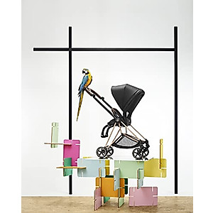 Cybex Mios 2 Complete Stroller, One-Hand Compact Fold, Reversible Seat, Smooth Ride All-Wheel Suspension, Extra Storage, Adjustable Leg rest, True Red Seat with Chrome/Brown Frame