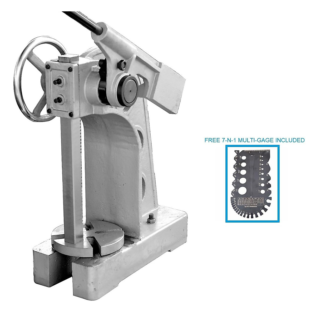 HHIP 8600-3055 3 Ton Ratchet Type Arbor Press with Mulit Gage