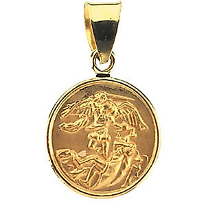 Banvari 13.00 mm St. Michael Medal in 18K Yellow Gold