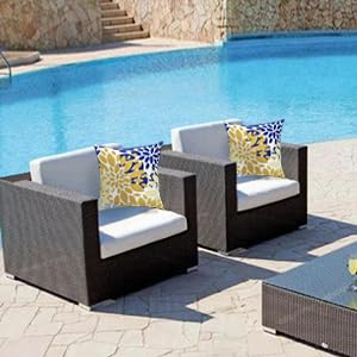 XXPILOS Outdoor Pillow Covers, Outdoor Lumbar Pillow Covers Outdoor Pillows Case 2PCS Waterproof Outdoor Pillow Covers 18x18 Inch Home Decor for Furniture Patio Couch Bed Sofa Bedroom