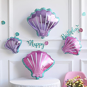 Mermaid Party Balloon Arch Kit, 154Pcs Green Purple Little Mermaid Party Decorations Balloon Garland, Under the Sea Summer Birthday Party Supplies