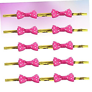 Gift Bag Ties 100pcs Packaging Favor Bag Ties Metallic Cable Bow Ties Food Pack Gift Pack Food Sealing Tie Lollipop Cable Tie Candy Sealing Tape Rosy Lollipops Ties Tie