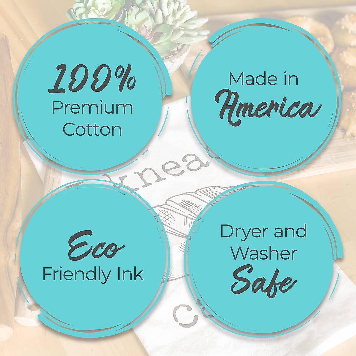 Moonlight Makers Funny Kitchen Towel, Skinny People are Easier to Kidnap Stay Safe Eat Cake, Flour Sack Dish Towel, Sweet Housewarming Gift, White