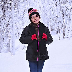 Swak Girls Hat,Scarf & Glove Set-Kids Cold Weather Winter Accessories-Childrens 3 Pc Beanie set-Big Girls Hat Scarves & Glove