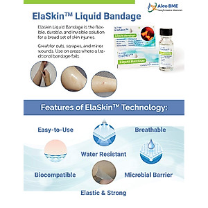 ElaSkin Liquid Bandage - Waterproof, Stretchable, Protective Against Dirt & Germs