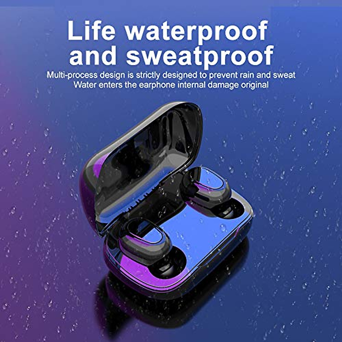 newshijieCOb L21 TWS Bluetooth 5.0 Earphones Sports Wireless Earphones in-Ear Bluetooth Earbuds for iOS Android Black