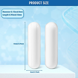 4 Pcs Magnetic Stirrer Mixer Stir Bar Spinner Bars 10mm(0.4inch), Annhua Stir Plate Magnet Bar Stirring Bar for Laboratory, Household, Office - White