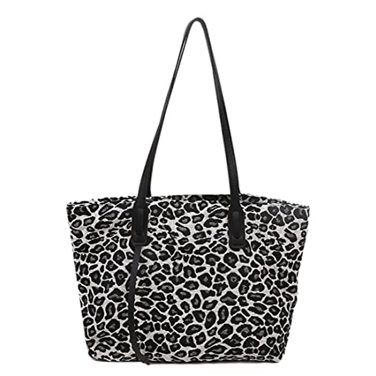 Leopard Shoulder Bag Soft Large Tote Purse Handbag Hobos Satchel for Women (White)