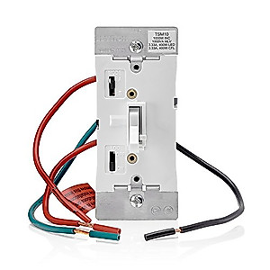 Leviton TSM10-1LW Toggle Slide Universal Dimmer, 400-Watt Dimmable LED and CFL, 1000-Watt Incandescent, Halogen and Magnetic Low Voltage for Single Pole or 3-Way, with Locator Light, White