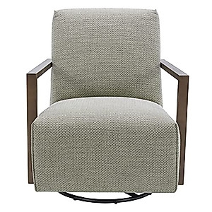 Amazon Brand – Rivet Contemporary Upholstered Glider Accent Chair with Wood Arms, 30.3"W, Pumice
