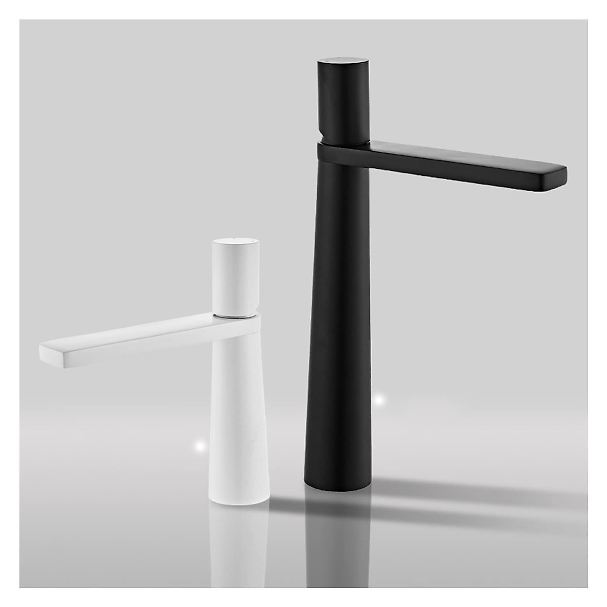 Black Brass Bathroom Basin Sink Faucets Single Hole Handle Hot and Cold Water 360 Degree Rotation Deck Mounted for Bath Kitchen ( Color : WS Short )