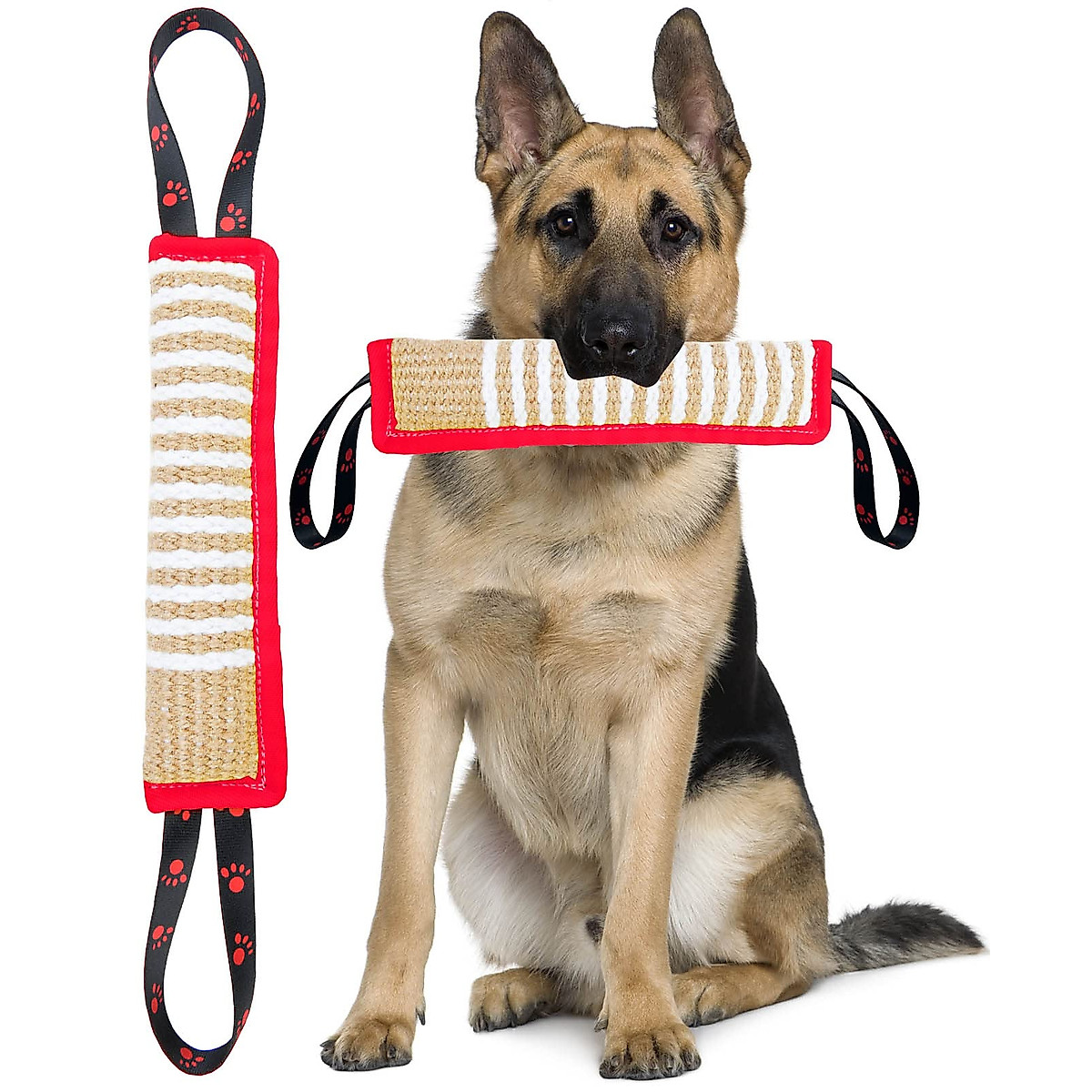 Clysoru Dog Tug Toy Dog Tough Jute Bite Pillow - Durable Training Equipment - Puppy to Large Dogs Interactive Toy.