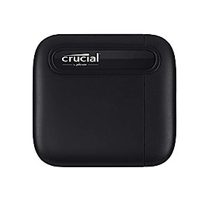 Crucial X6 2TB Portable SSD - Up to 800MB/s - PC and Mac - USB 3.2 USB-C External Solid State Drive - CT2000X6SSD9, Black