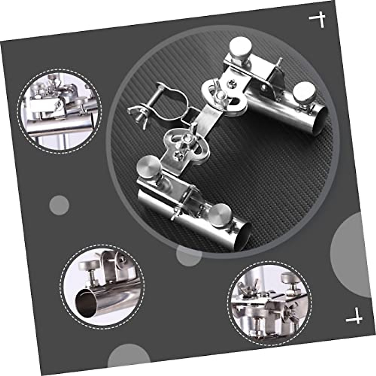 TOKIDNY 1pc Multipurpose Stand Tools Ice Rods for Equipment Part Chair Metal Stainless Rack Accessory Pole Rod Dual Umbrella Holder Universal Mount Double Hole Fishing Steel Adjustable