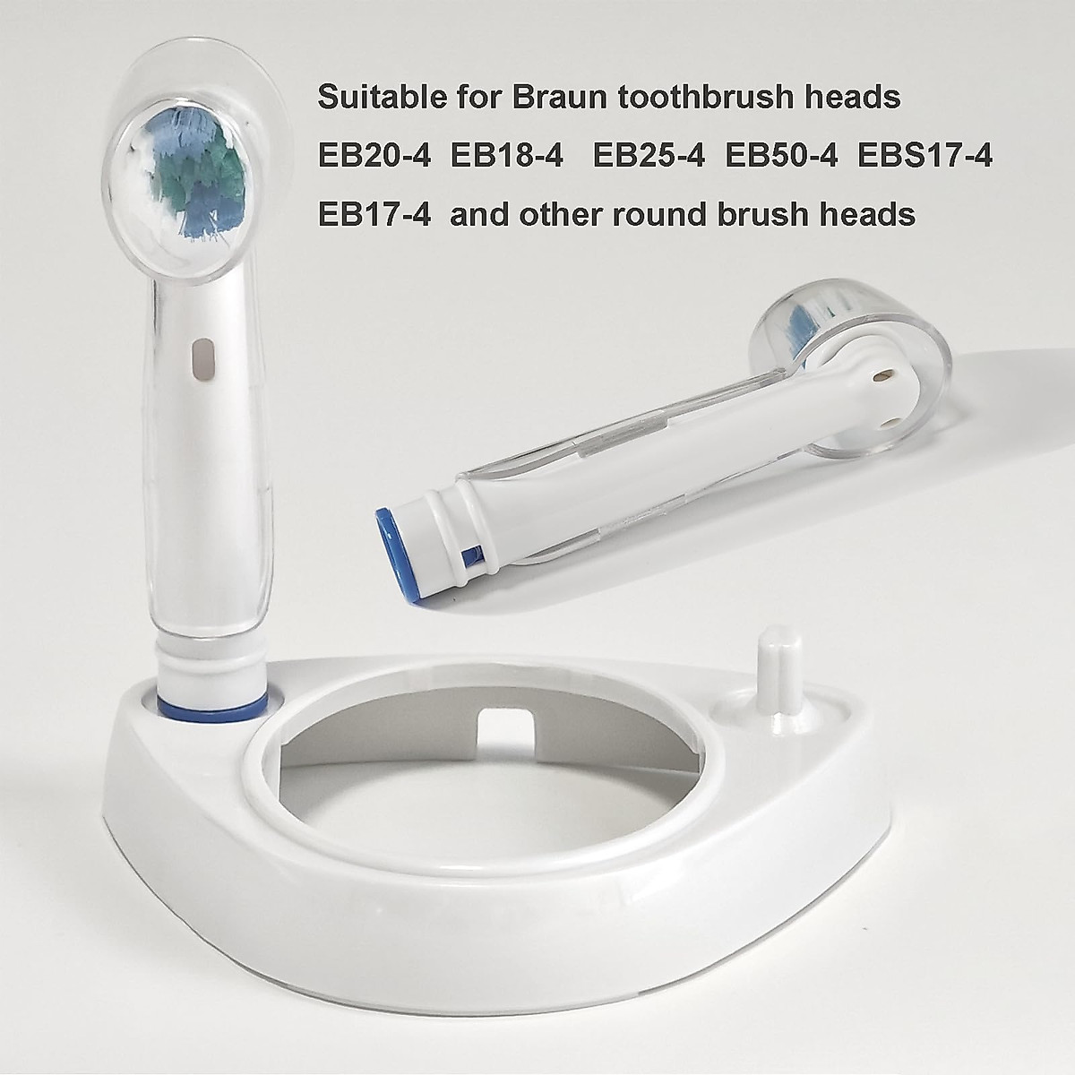 Electric Toothbrush Head Holder/Toothbrush Charger Base Stand for Oral-B and 4pcs Round Toothbrush Head Cover