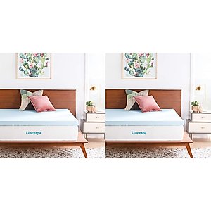 Linenspa 3 Inch Memory Foam Mattress Topper, Gel Infused Full Mattress Topper, CertiPUR-US Certified & 3 Inch Memory Foam Mattress Topper, Gel Infused Twin Mattress Topper, CertiPUR-US Certified