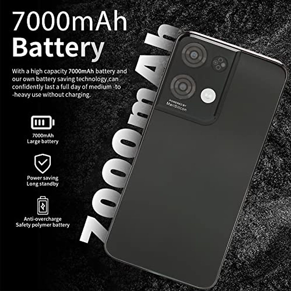 ASHATA Reno 8 Pro Unlocked Android Smartphone Cellphone, 6 inch HD Face Unlock 4G Net Mobile Phone, WiFi BT FM GPS, Dual SIM, 4GB RAM 64GB ROM, 8MP 16MP Camera, 2900mAh Battery, Black(US)