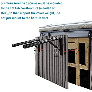 UCEDER Hot Tub Cover Lift and Caddy Removal System Bracket Universal Assist Spa Cover Roller fits Vary Size, Shape and Brand of SPA,Cabinet Free Cover