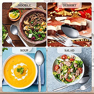 100 Pieces Forks and Spoons Silverware Set Stainless Steel Flatware Cutlery Set Dinner Forks and Spoons Mirror Polished Dishwasher Safe Utensil for Kitchen Restaurant or Home