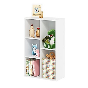 Furinno Luder 5-Cube No Tool Assembly Open Shelf, White