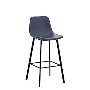 OUllUO Counter Bar Height Barstools with Back, 29 in PU Leather Bar Stools Set of 2, Upholstered Armless Tall Bar Stools for Kitchen Island, Cafe, Pub, Bistro, BS244, Navy Blue, 2Pcs