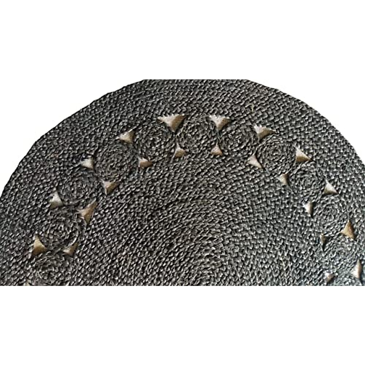 100% Jute Handwoven Round Black (2 x2 ft)