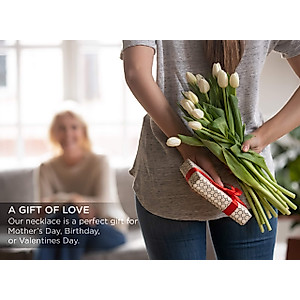 Suavell Mother Daughter Necklace. Sterling Silver Necklace for Women. Mom Gifts. 2 Circle Necklace Pendant on Dainty Necklace Chain. Minimalist Jewelry, Daughter Gift from Mom, Birthday (Maroon)