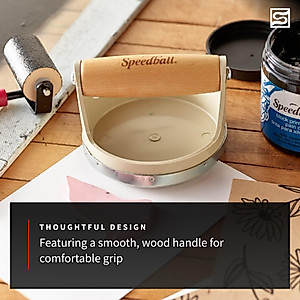 Speedball Block Printing Baren - Comfortable Wooden Handle, Made in the USA - 4 Inches