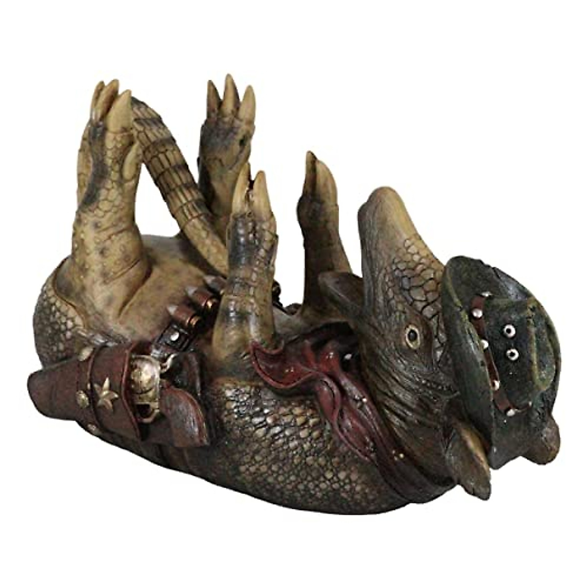 Ebros Gift Coiled Tipsy Drunk and Wild Armored Cowboy Sheriff Armadillo Booze Guzzler 12" Long Wine Bottle Holder Storage Caddy Figurine for Party Hosting Kitchen and Home Decor Statue