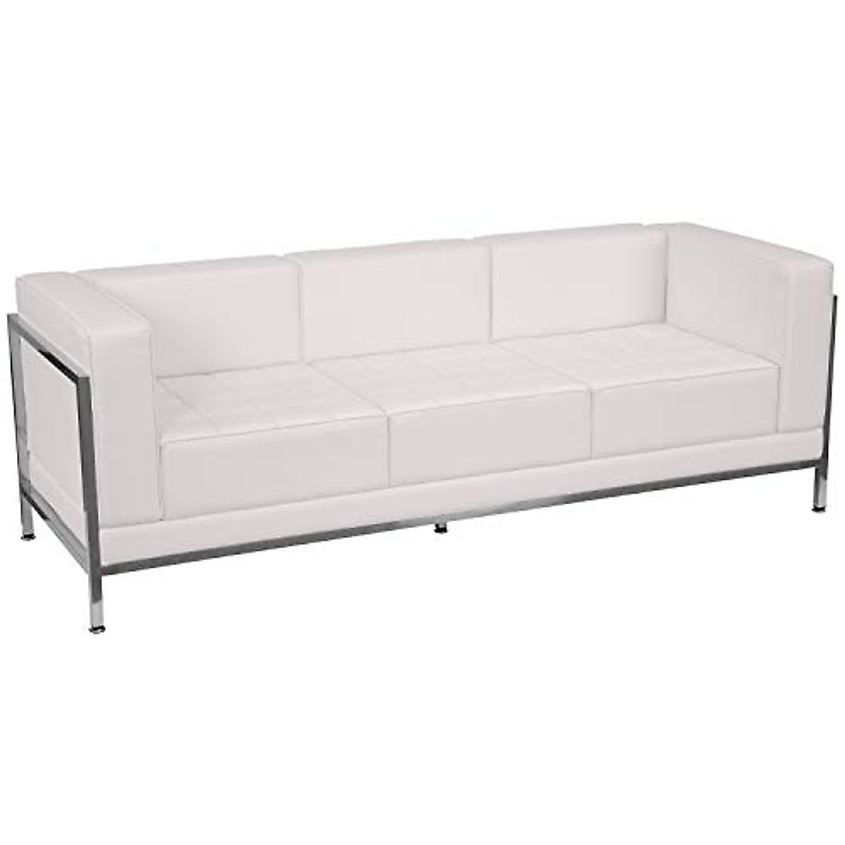 Flash Furniture HERCULES Imagination Series Contemporary White LeatherSoft Sofa with Encasing Frame