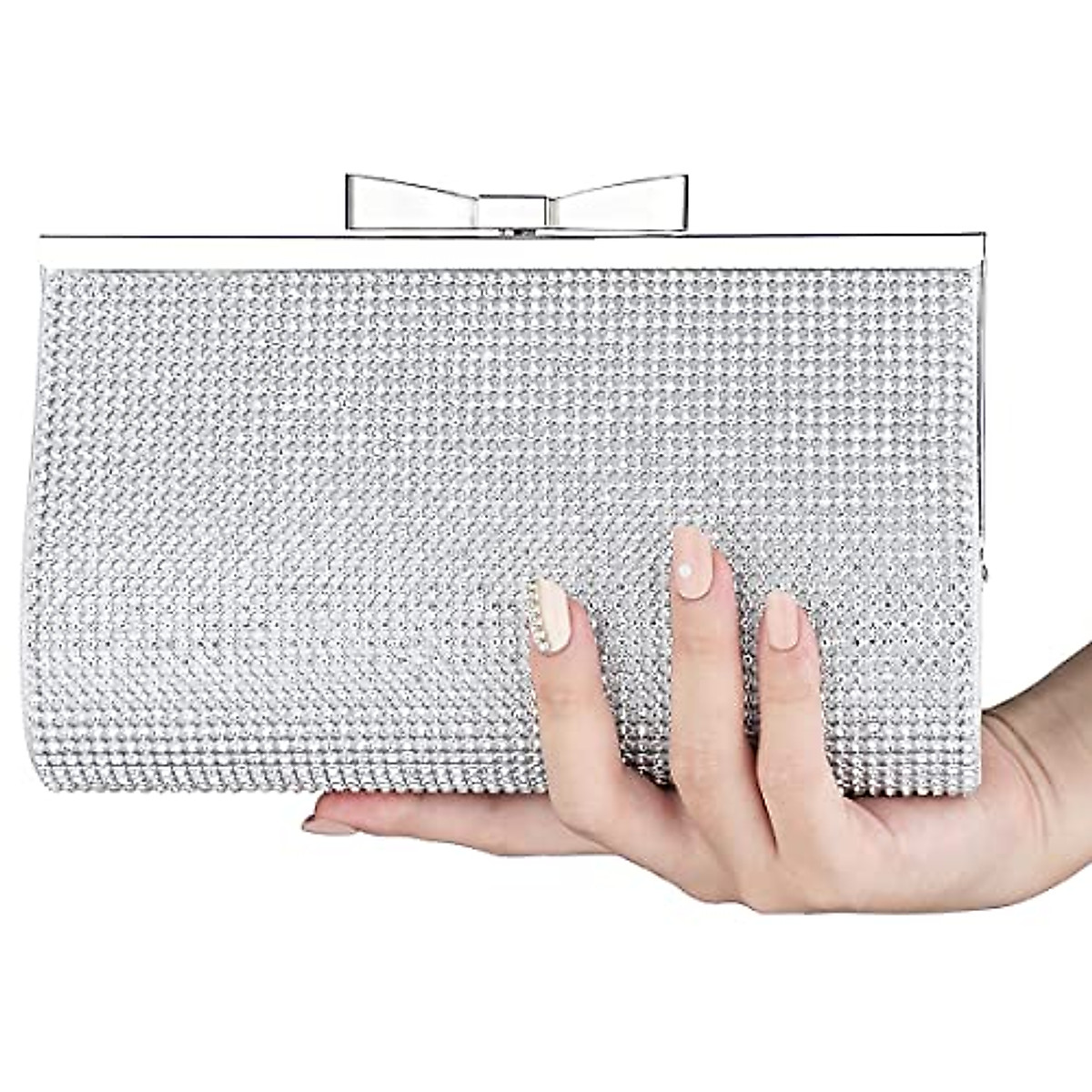 Sumnn Evening Clutch Bag Cocktail Prom Sparkly Rhinestone Crystal Bride and Bridesmaid Wedding Party Formal Purses for Women