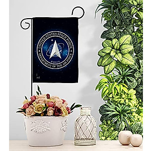 Breeze Decor Space Garden Flag Armed Forces USSF United State Air American Military Delta Official House Decoration Banner Small Yard Gift Double-Sided, 13"x 18.5", Made in USA