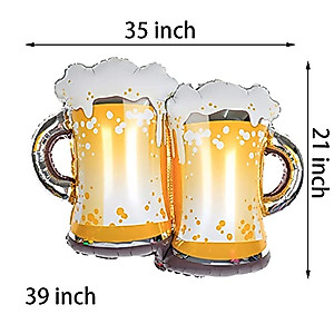 5 Pcs Whiskey Bottle Beer Balloons Crown Balloons Beer Party Decorations, For Birthday Party Decorations Beer Festival Birthday Balloons for Men,39 Inch Aluminum Foil Balloons Cheers…