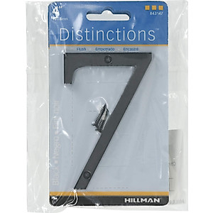 Distinctions 843147 Black Flush-Mount 4-Inch House Number 7