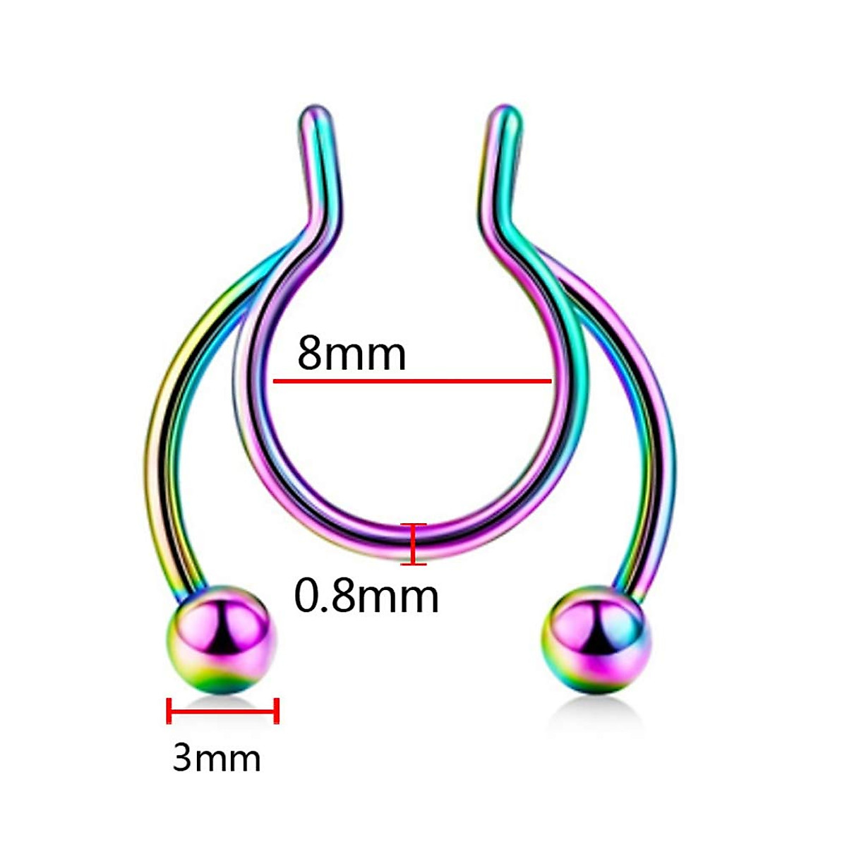 Vitaltyextracts 20G Fake Nose Rings Hoop Clip-on Stainless Steel Septum Jewelry Non Piercing Cartilage Earring Lip Rings Faux Nose Ring Piercing Jewelry