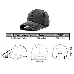 Unisex Skull-Chef Cooking Skull Vintage Jeans Adjustable Baseball Cap Cotton Denim Dad Hat (One Size, Black 5)