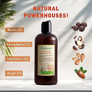 Just Nutritive Extreme Dry Hair Conditioner | Natural Care for All Hair Types | Restoring Cleanser for Extremely Dry and Damaged Hair | Hydrating Treatment for Men and Women 16 Fl Oz