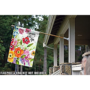 Toland Home Garden 1012586 Spring Is In The Air Spring Flag 28x40 Inch Double Sided Spring Garden Flag for Outdoor House Flower Flag Yard Decoration