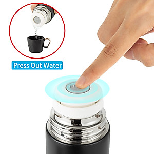 Sonncson Stainless Steel Insulated Water Bottle,Vacuum Thermoses Cup with Handle & Leakproof Lid,Double Walled Flask Coffee Cup Keep Hot & Cold 12 Hours,Sport Travel Mug BPA Free 17oz (Black)