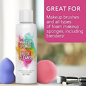 IMPRESA Makeup Sponge Cleaner - 8 oz - Removes Tough Stains, Residue, and Build-Up - Compatible with Foam Makeup Sponges and Beauty Blenders - Fragrance-Free and Dye-Free