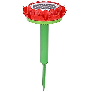 Zerodis Mini Buddha Music Player Machine Lotus Shape Outdoor Rain Proof Buddhist Chanting Player Praying Song 48 Buddhist Songs(Red)