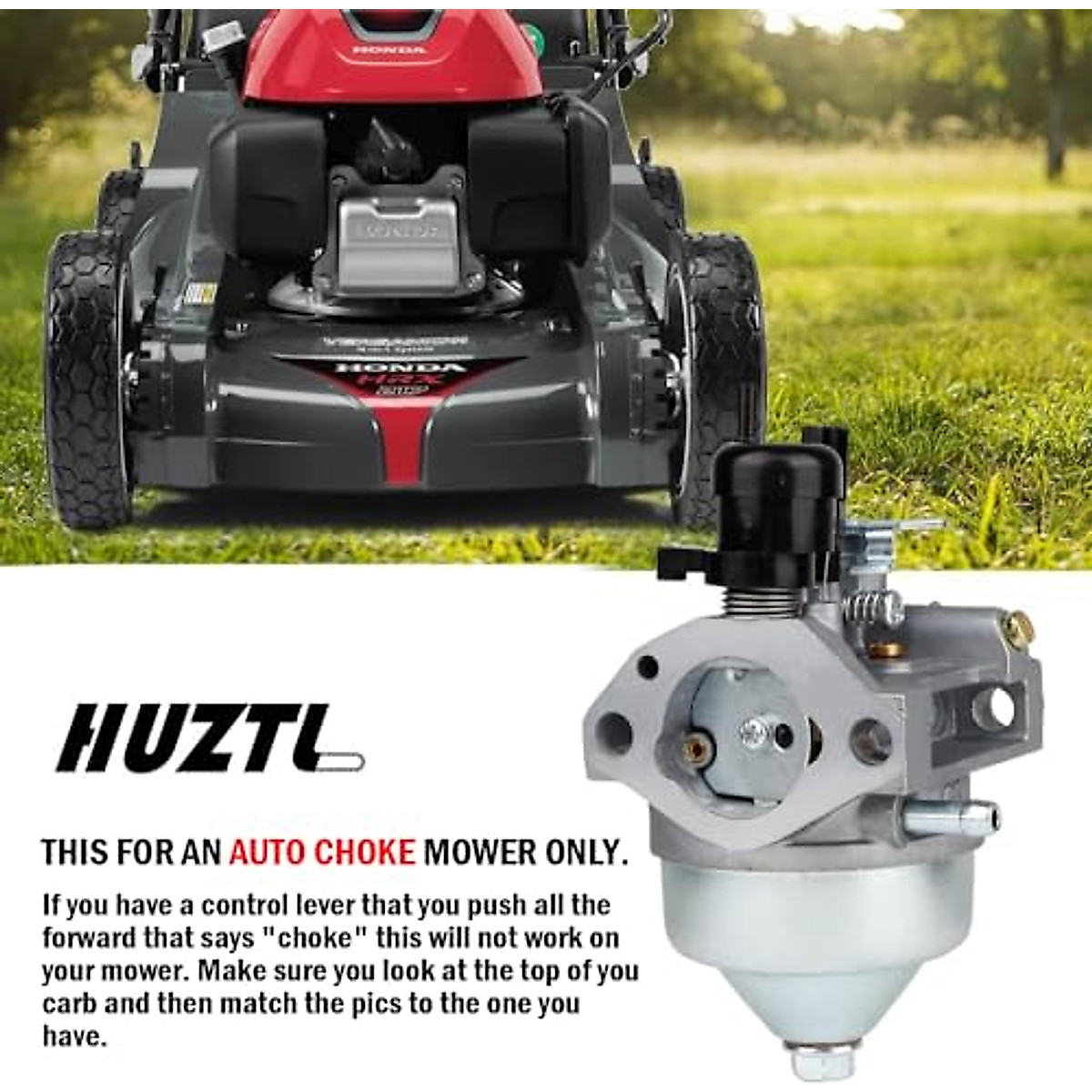 HUZTL 16100-Z0Y-M42 Carburetor for Honda GCV190LA Engine HRX217 K1 K2 K3 K4 K5 Lawn Mower - Auto Choke