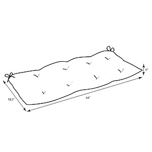 Pillow Perfect Outdoor/Indoor Daytrip Pacific Tufted Bench/Swing Cushion, 44" x 18.5", Blue