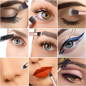 EmaxDesign Makeup Brushes 20 Pcs Premium Synthetic Makeup Brush Set Professional Contour Concealer Foundation Powder Eye Shadows Blush Blending Brushes Kit (Rose Golden)