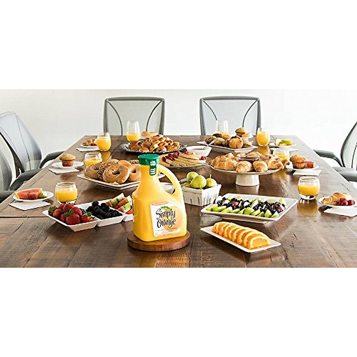 Simply Orange Juice, 89 fl oz, 100% Juice Not from Concentrate, Pulp Free