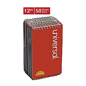 Universal 3x5-Inch Narrow Ruled Wirebound Memo Book, 12 per Box (UNV20435-CL)
