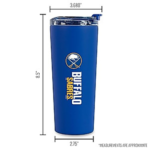 Rico Industries NHL Hockey Buffalo Sabres Royal Blue 24oz Stainless Steel Tumbler with Lid and Dual Functioning Lid