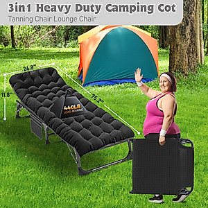 ABORON Heavy Duty Tanning Chair,Outdoor 5-Position Folding Chaise Lounge Chair with Pad,Portable Beach Lounge Chair for Outdoor Sunbathing Patio Pool Lawn Deck Poolside