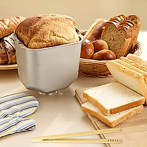 NUTJAM Bamboo Toast Tongs,2 Pack Long Toaster Tongs, Reusable Heat Resistant Kitchen Tongs